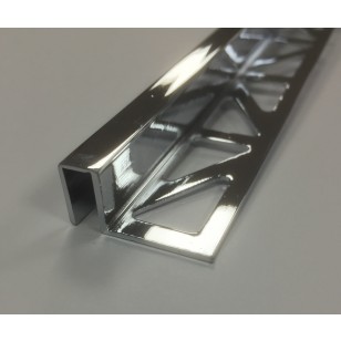 Tile Trims Chrome Plated Brass Box Section Tile Trim 2.5m Tile Adhesive ...