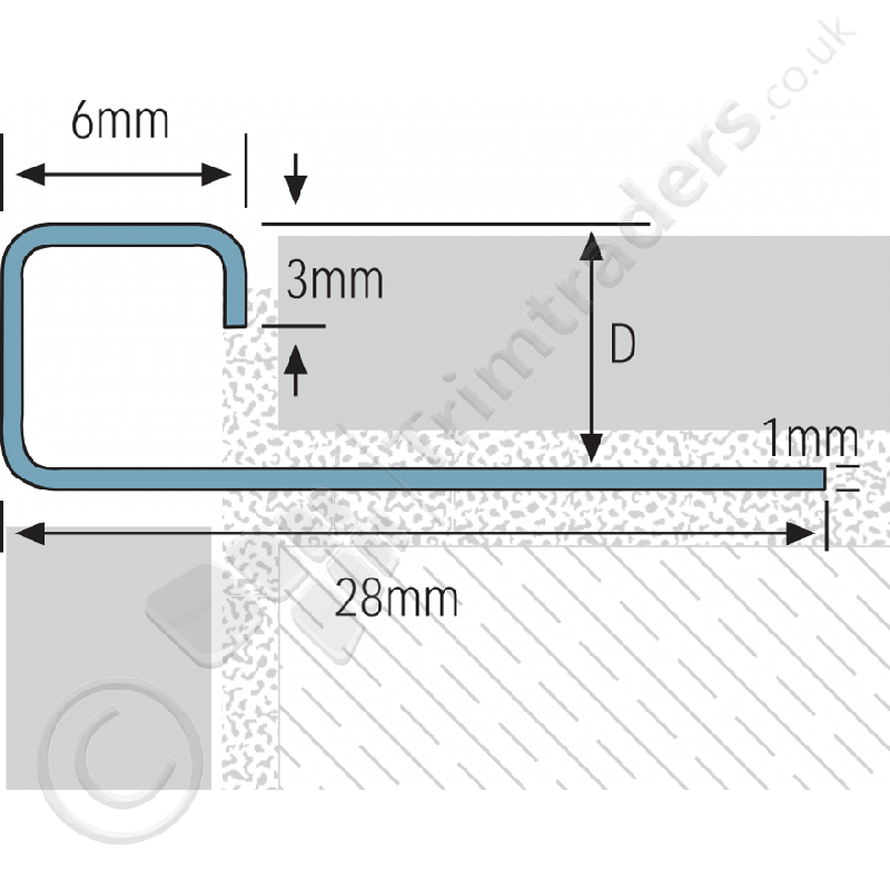 Tile Trims Genesis Stainless Steel Box Section/Square Edge Tile Trim ...